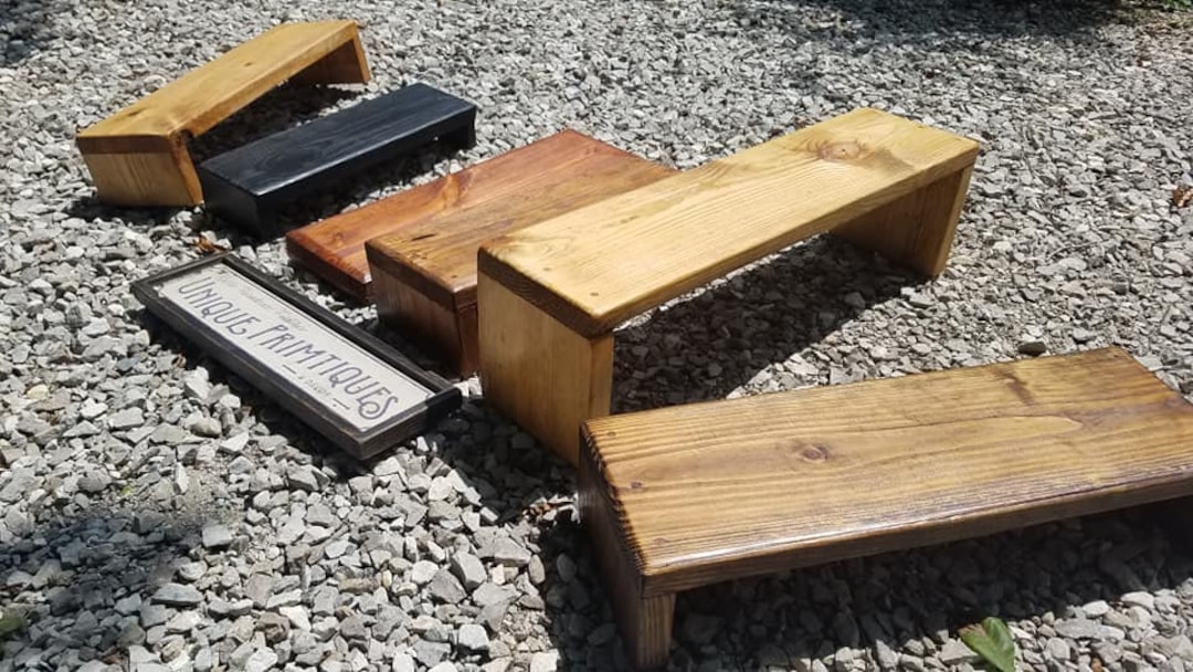 Rustic TABLE RISER Primitive Computer Monitor Printer Stand Desk TV ...
