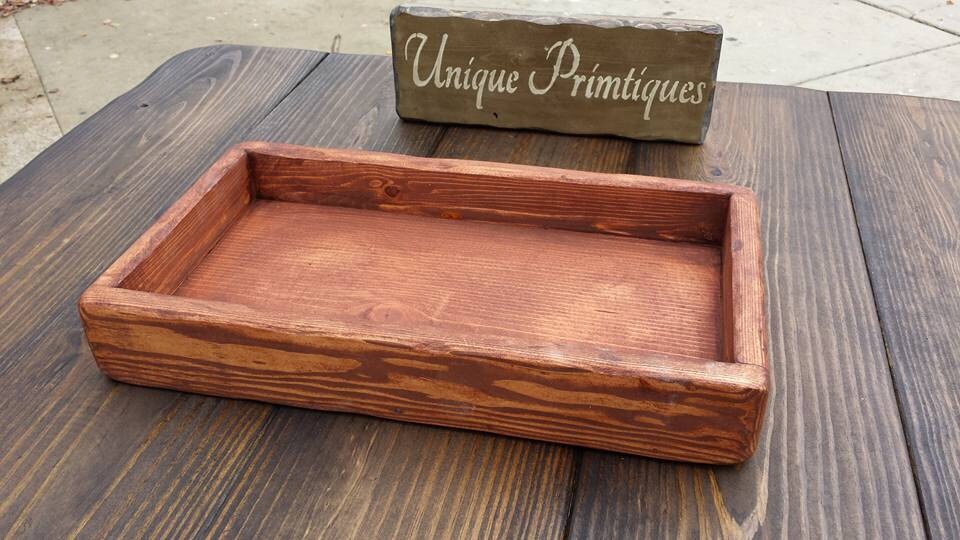 Rustic Reclaimed Wood BOX Hand Made Ipswich Pine Stained Tray | Etsy