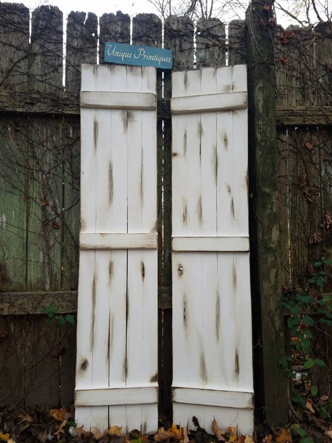 RUSTIC WOOD SHUTTERS 5-slat Country Barn Display Indoor Outdoor 12-1 ...