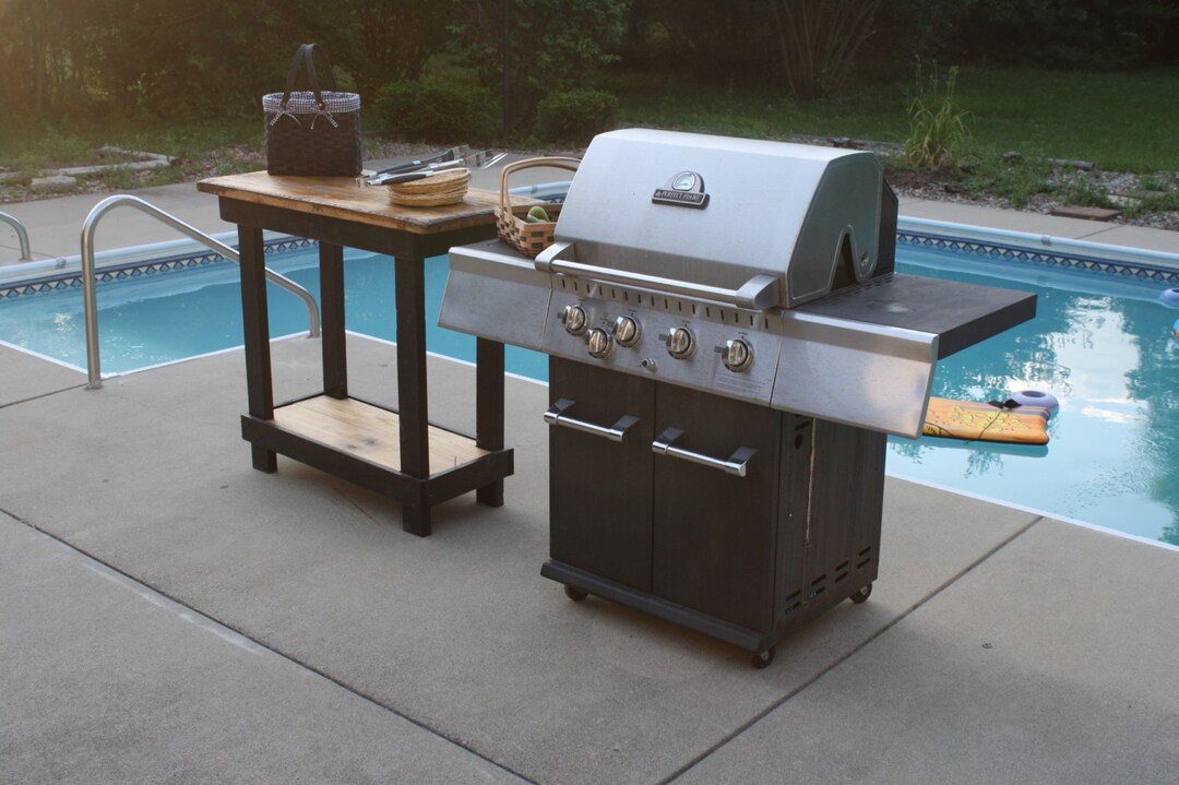Unique Primtiques Multi Functional Tall GRILL STATION Burnt Golden Oak ...