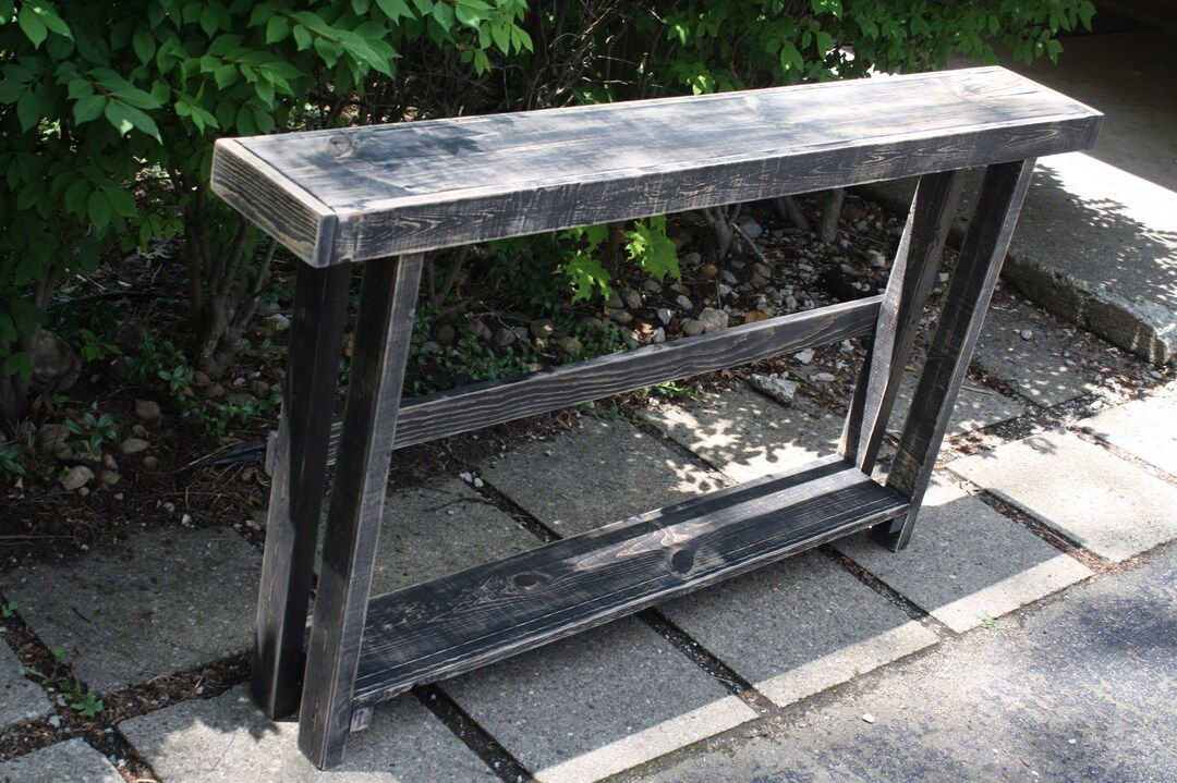 RUSTIC CONSOLE TABLE Entry Entryway Hall Sofa Table Coastal Farmhouse ...