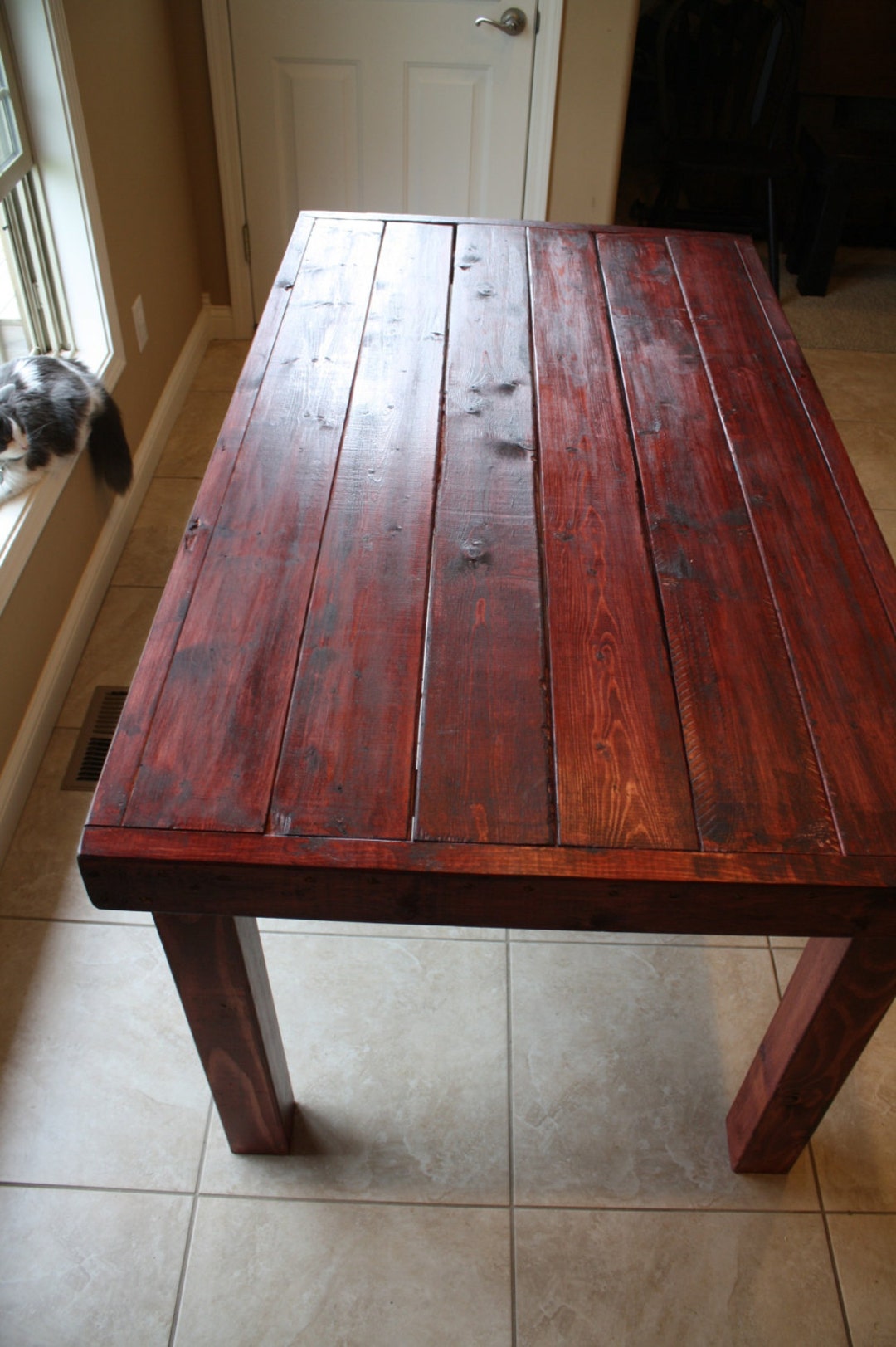 RUSTIC KITCHEN TABLE Country Dining Cabin Lodge Living Custom Sizes ...