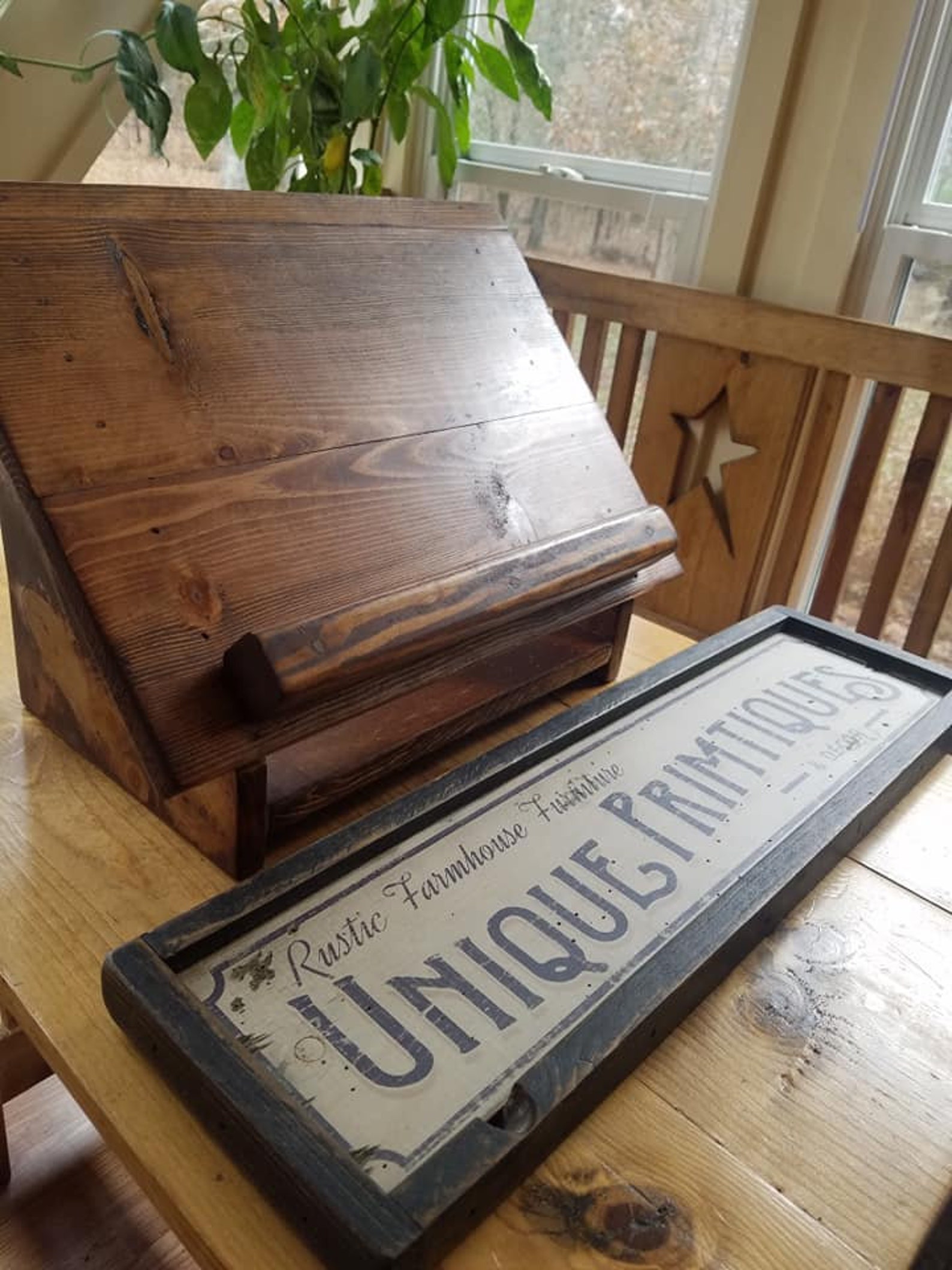 RUSTIC BOOK STAND Bookstand Kindle Tablet Cookbook Cook Book | Etsy