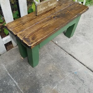 RUSTIC Wood Farmhouse BENCH Primitive Farm House Indoor Outdoor Kitchen ...