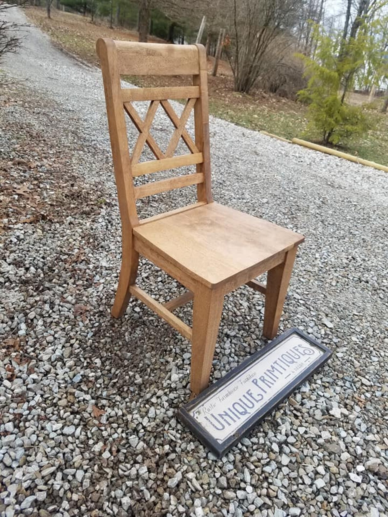 Beautiful Rustic Wood Malaysian Oak CHAIR Solid Wood X-back - Etsy