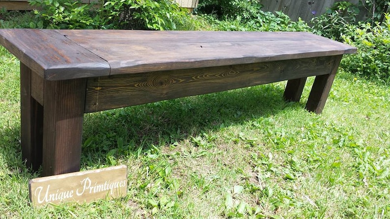 RUSTIC FARMHOUSE BENCH Cross-plank Farm House 14x77x19 Dark | Etsy