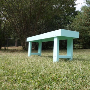 Coastal Living Seaside AQUA Blue Wood Bench by Unique Primtiques ...