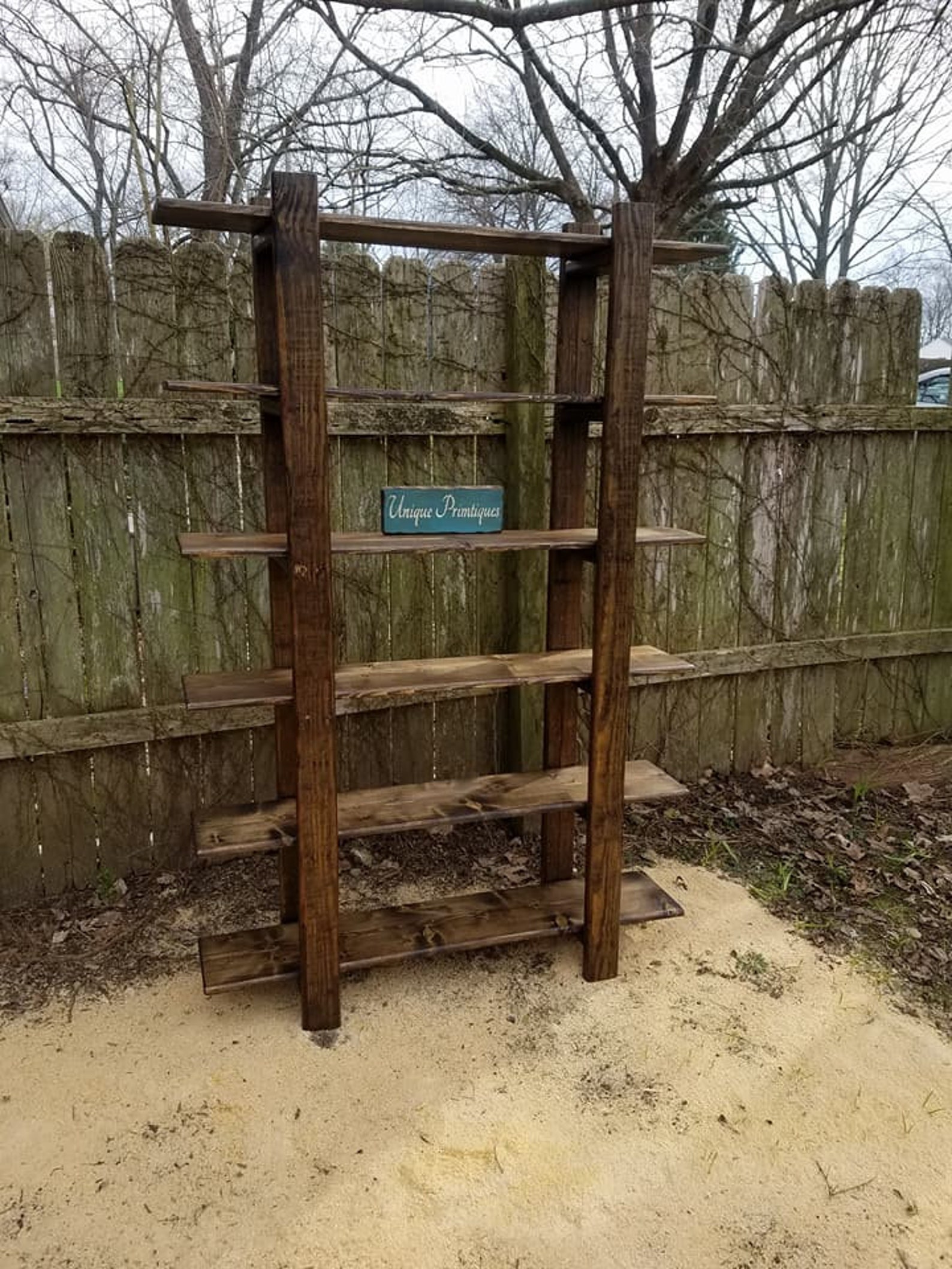 RUSTIC LADDER BOOKCASE Book Shelf Open Back Tall Reclaimed | Etsy