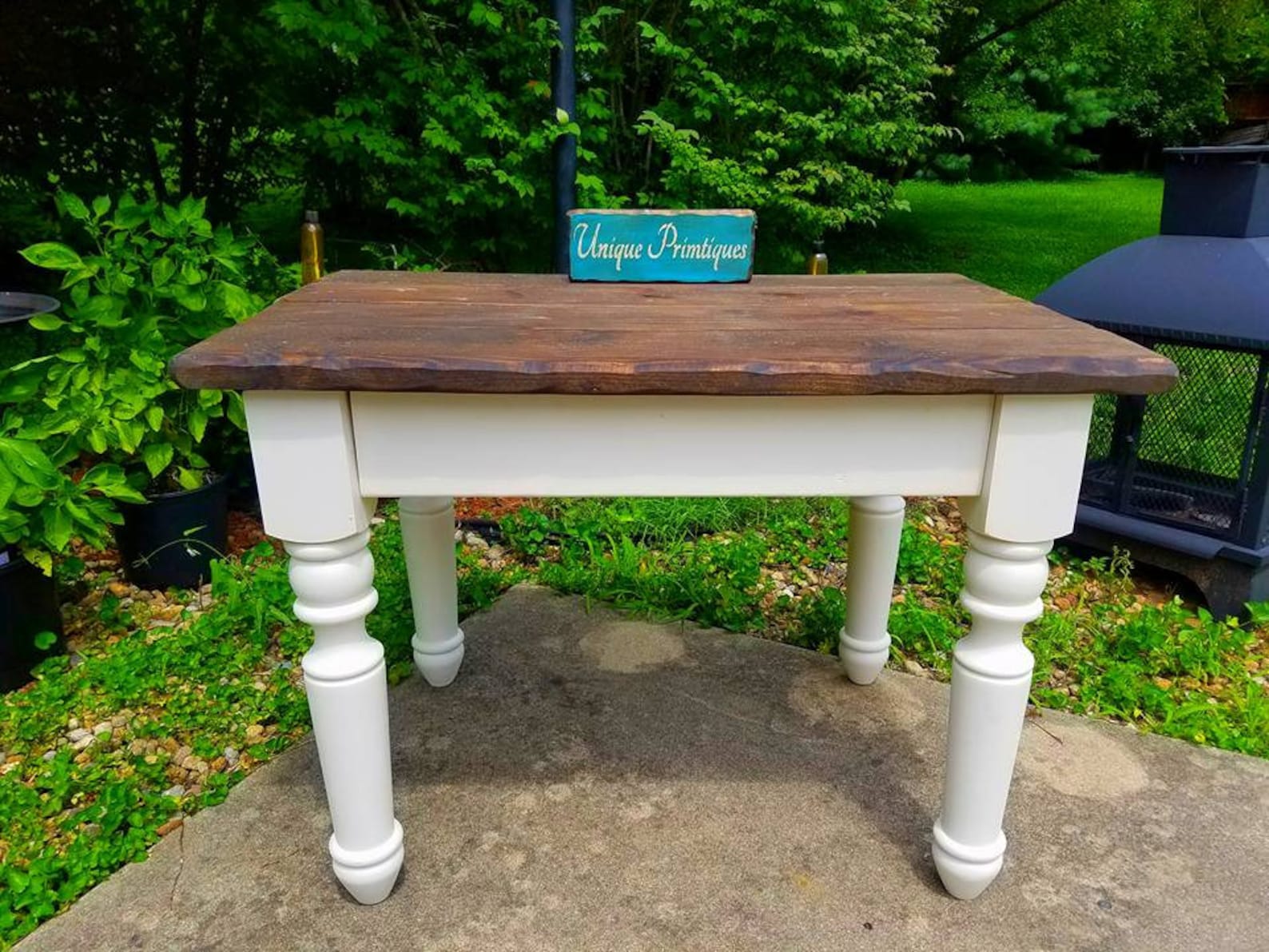 RUSTIC FARMHOUSE TABLE Turned Leg Reclaimed Wood Farm House - Etsy