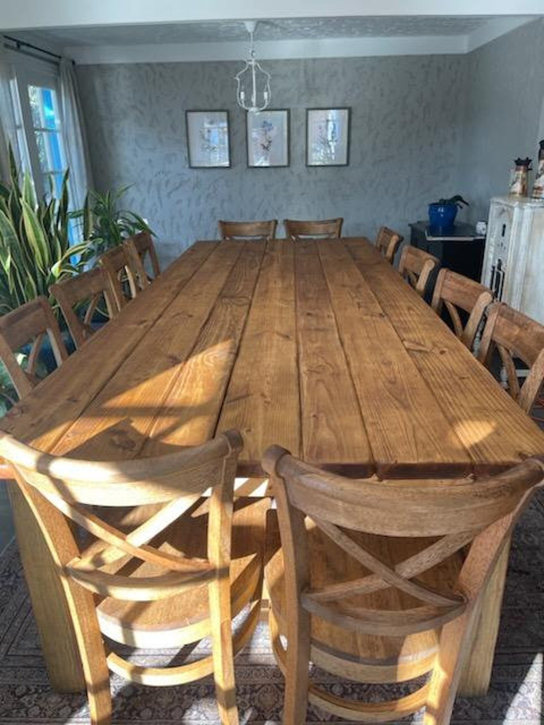 Rustic FARM TABLE 10 Ft or 12 Foot Set W you Pick Chairs Farm House Country Cabin Distressed Large Kitchen Dining Table Custom Sizes Colors Etsy
