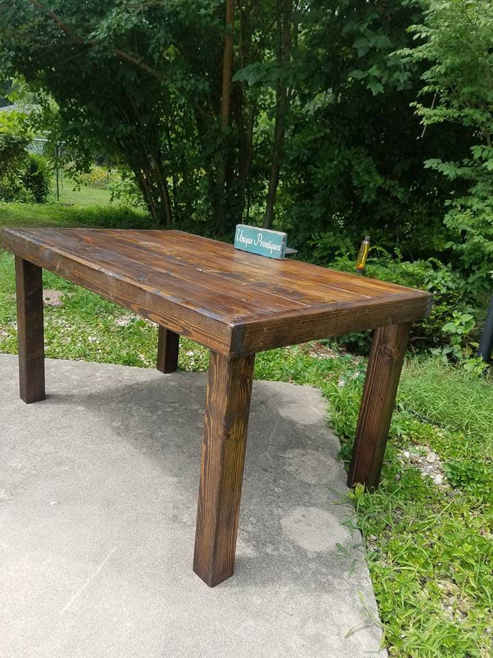 Rustic Reclaimed Wood Table Unique Primtiques Dark Walnut | Etsy