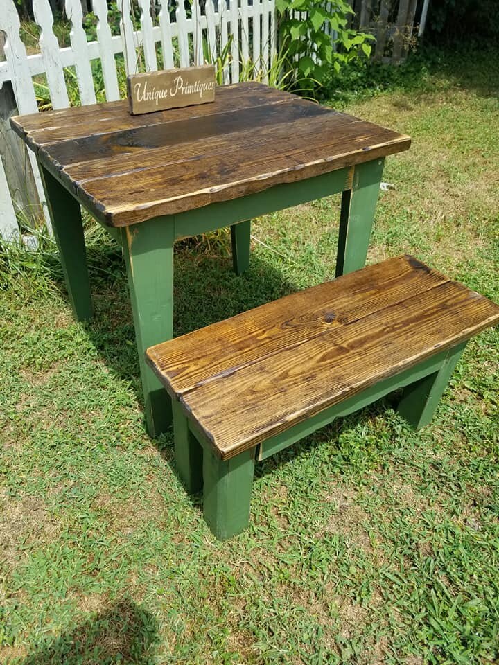 RUSTIC FARMHOUSE TABLE Benches & Wooden Crates 5-Piece Set | Etsy