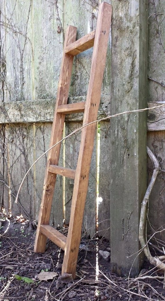RUSTIC WOOD LADDER Primitive Early American Aged Antiqued Home | Etsy