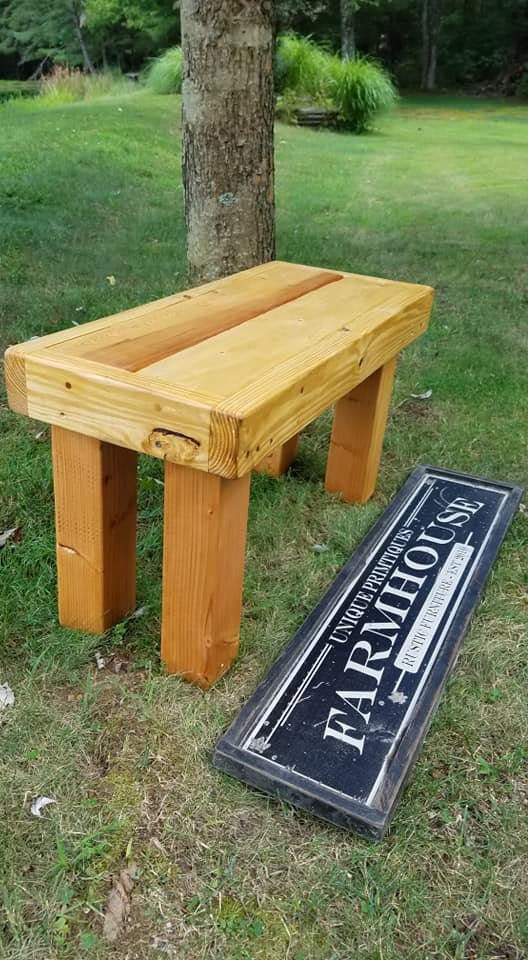 RUSTIC WOOD BENCH Indoor Outdoor Solid Wood Primitive Framed | Etsy