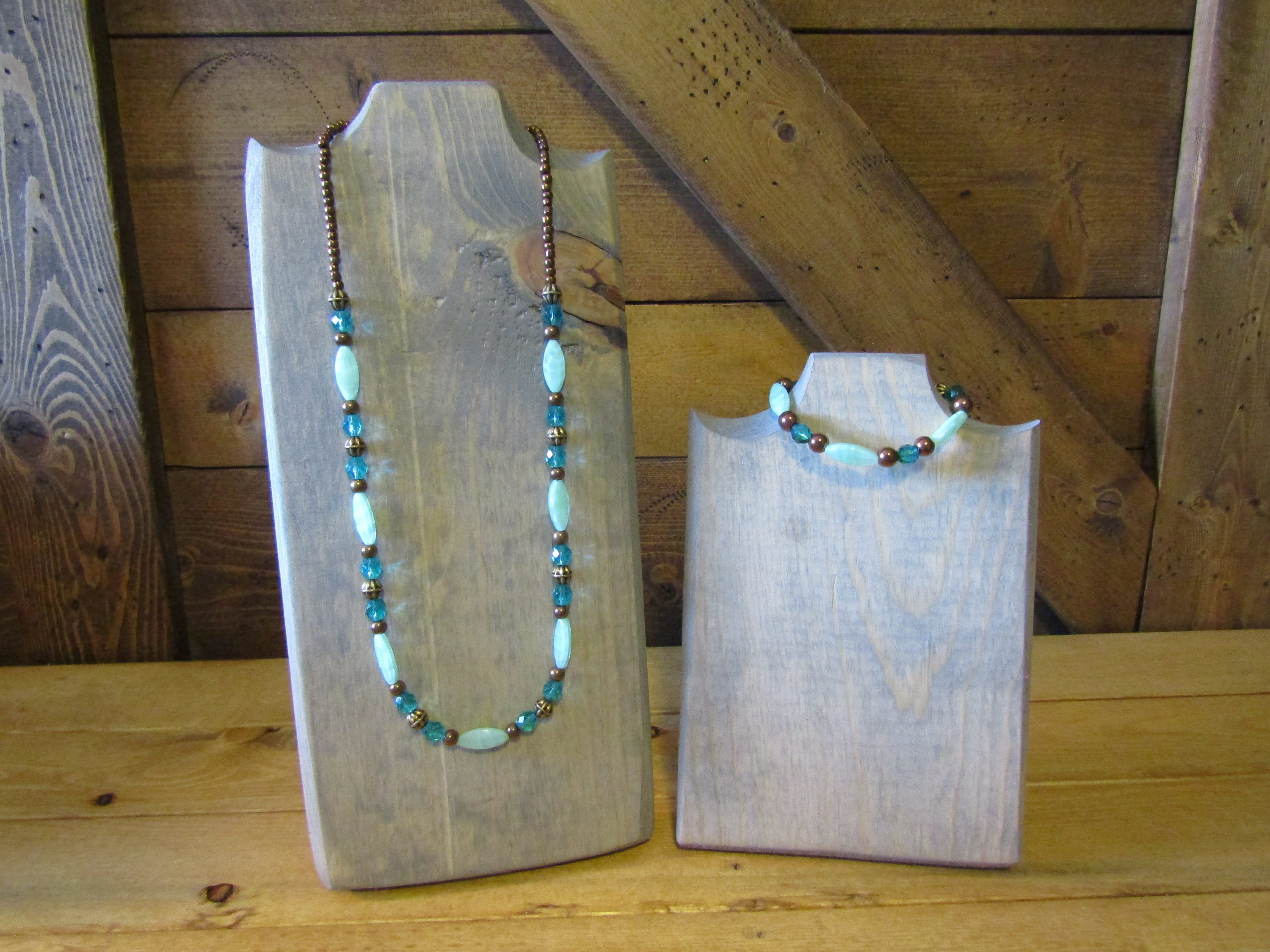 Rustic JEWELRY DISPLAY Necklace Stand Holder SET Of Four | Etsy