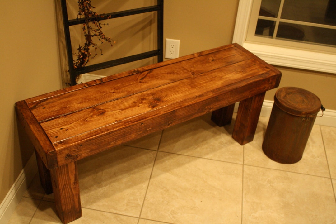 RUSTIC WOOD BENCH American Walnut 14x54x18"h Custom Sizes Colors Indoor ...