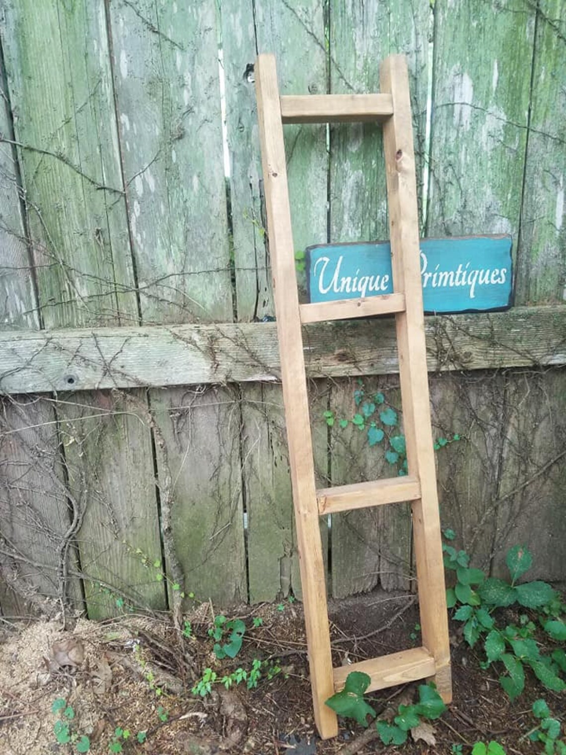 RUSTIC WOOD LADDER Home Decor Custom Sizes Colors Jewelry Display Quilt ...