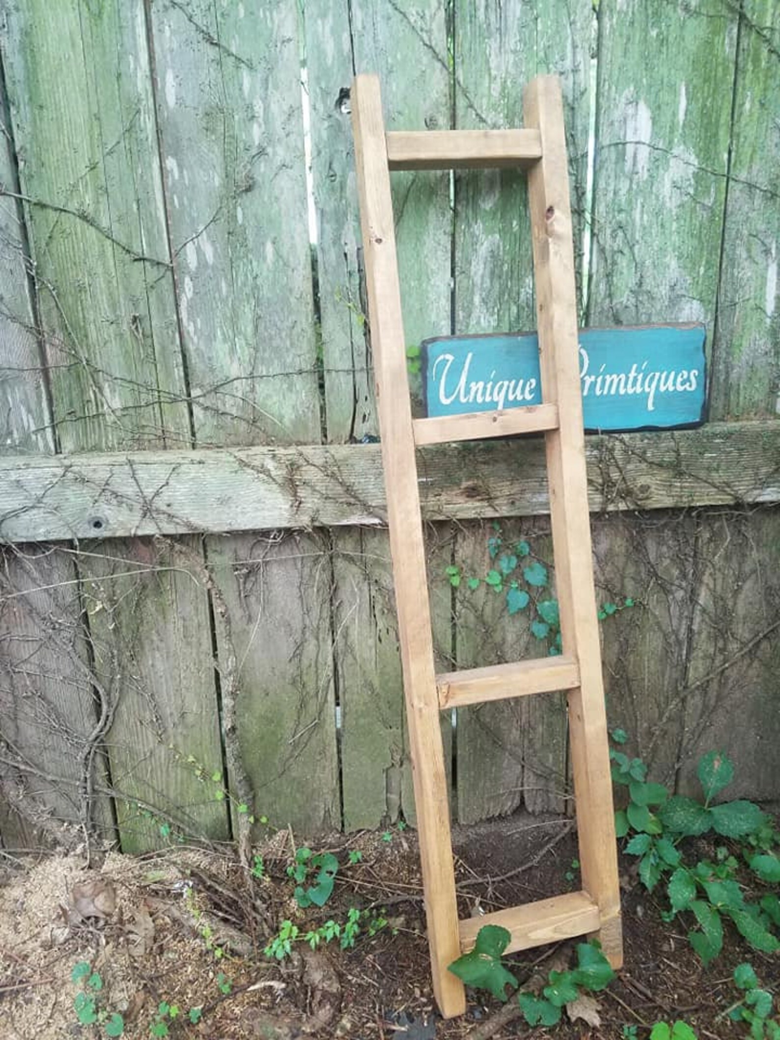 RUSTIC WOOD LADDER Home Decor Custom Sizes Colors Jewelry Display Quilt ...