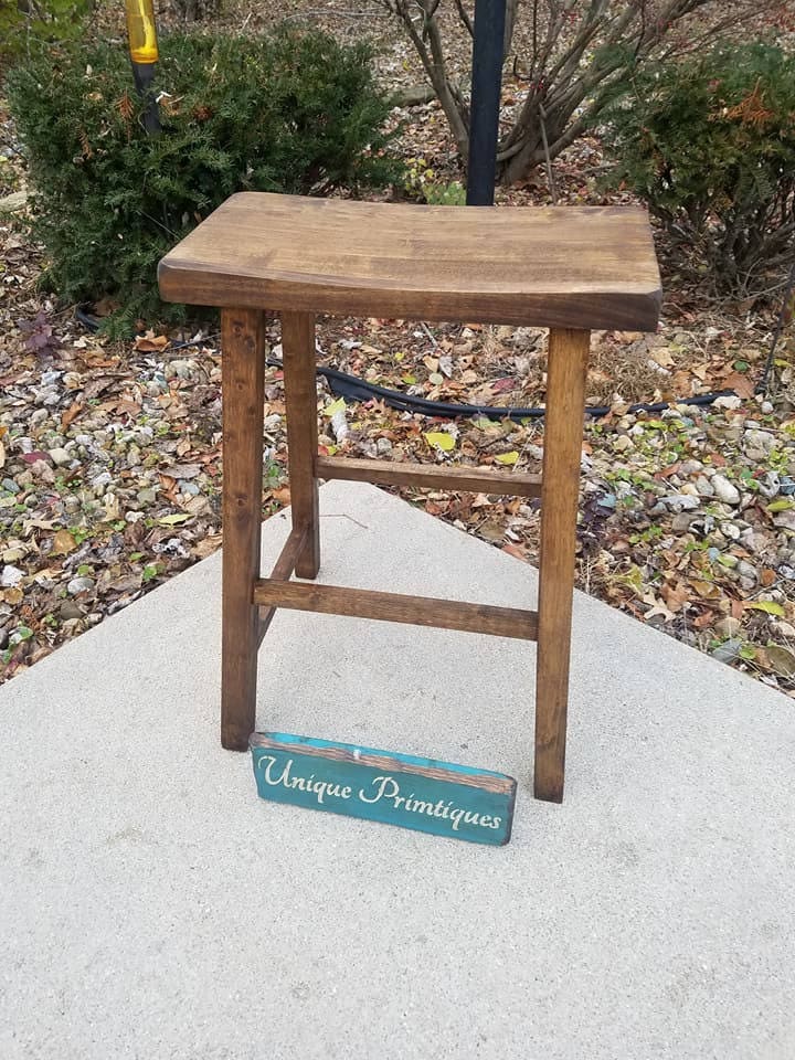 Rustic Wood BAR STOOL 24 High Malaysian Solid Oak Custom | Etsy