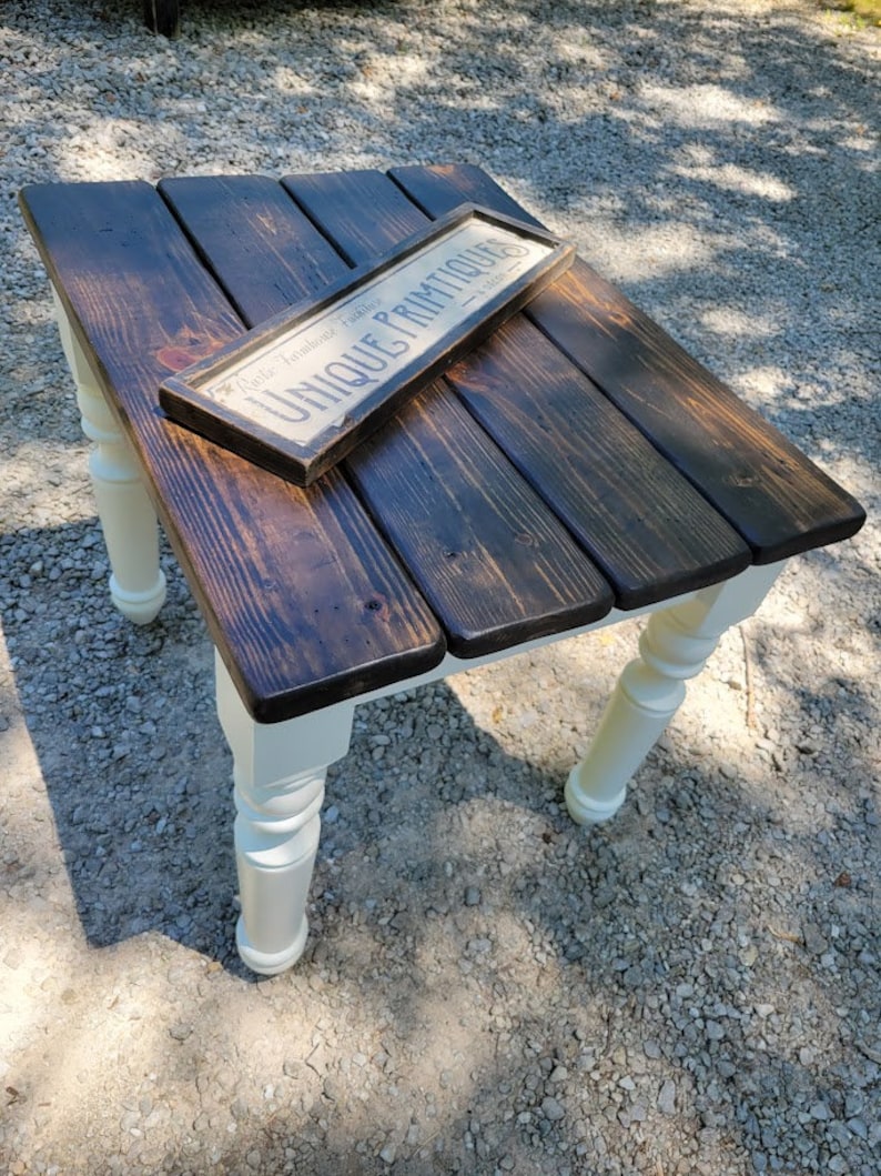 RUSTIC FARMHOUSE TABLE Turned Leg Reclaimed Wood Farm House Kitchen ...