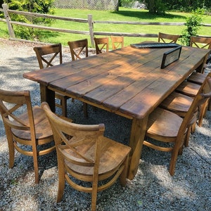 Rustic FARM TABLE 8 Ft 10 Ft 12 Foot Set W/you Pick Chairs Farmhouse ...