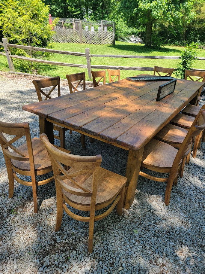 Rustic FARM TABLE 10 Ft or 12 Foot Set W/you Pick Chairs Farm House ...