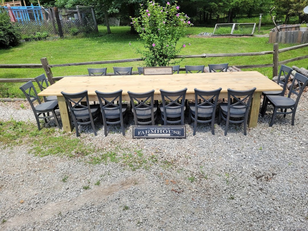 Rustic FARM TABLE 10 Ft 12 14 Foot Set W/you Pick Chairs Farmhouse ...