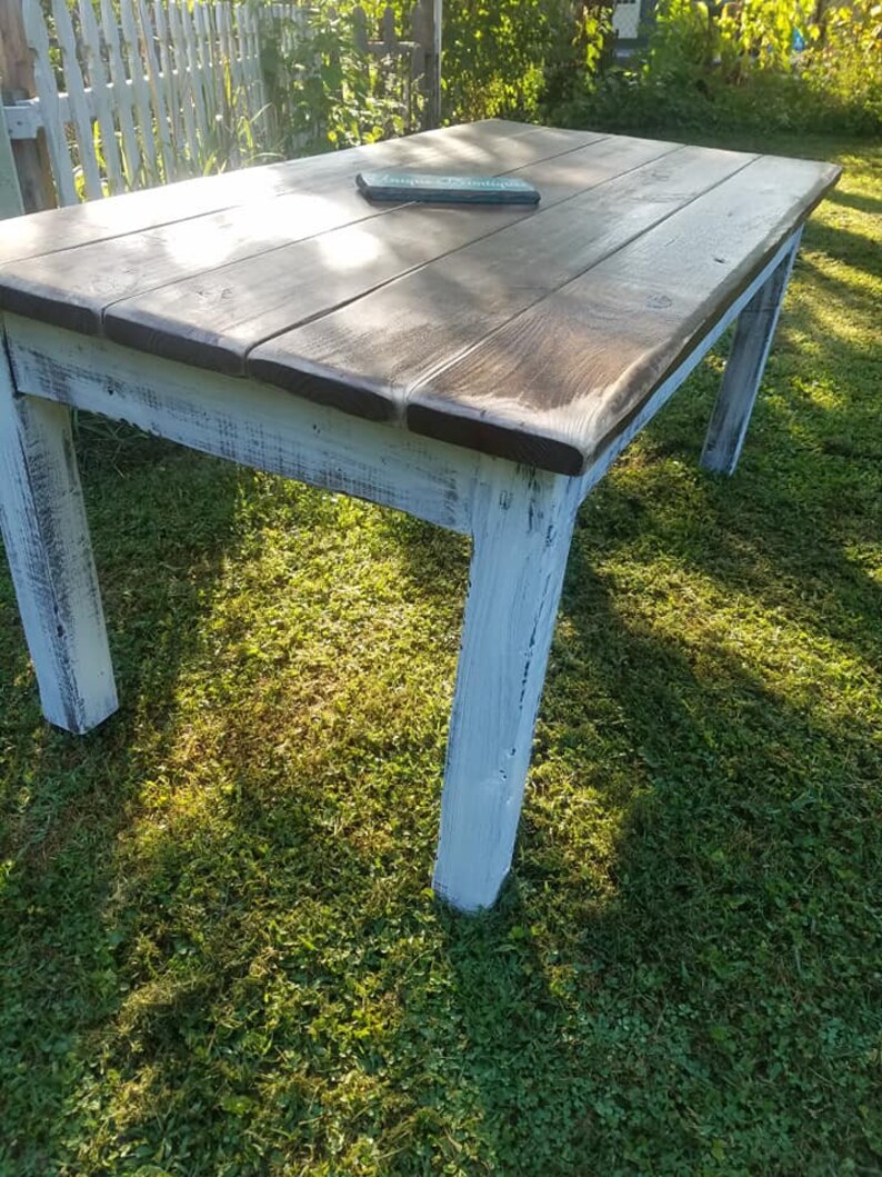 Rustic FARMHOUSE TABLE Wood Farm House Kitchen Dining Reclaimed ...