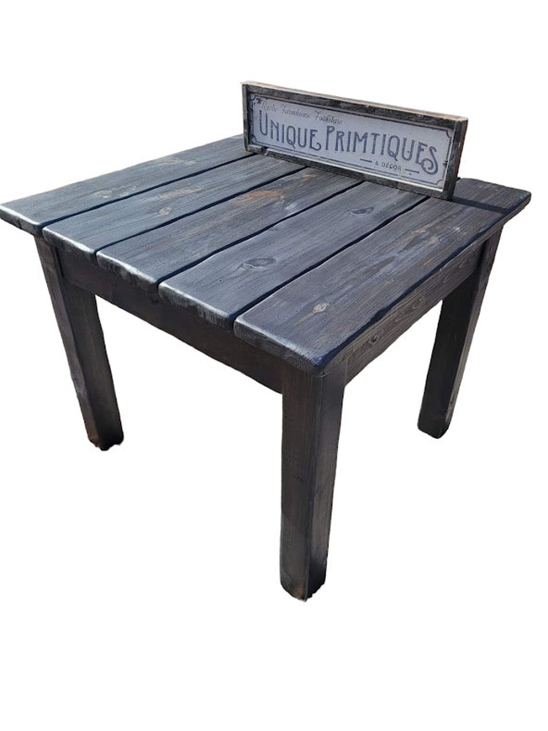 SQUARE FARMHOUSE TABLE Rustic Farm House Wood Kitchen Table Beach Home ...