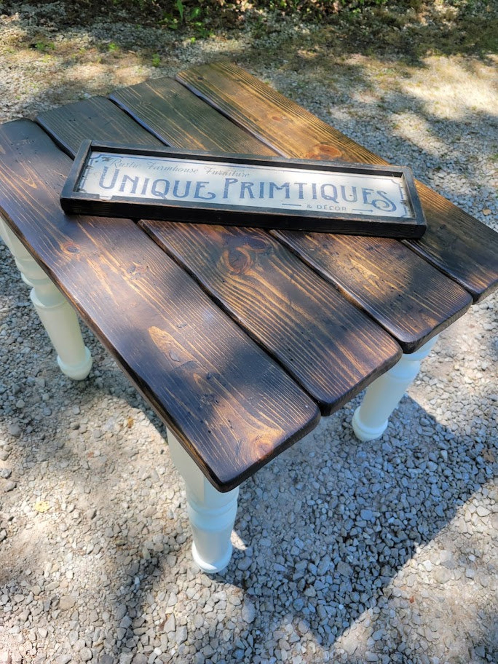 RUSTIC FARMHOUSE TABLE Turned Leg Reclaimed Wood Farm House Kitchen ...