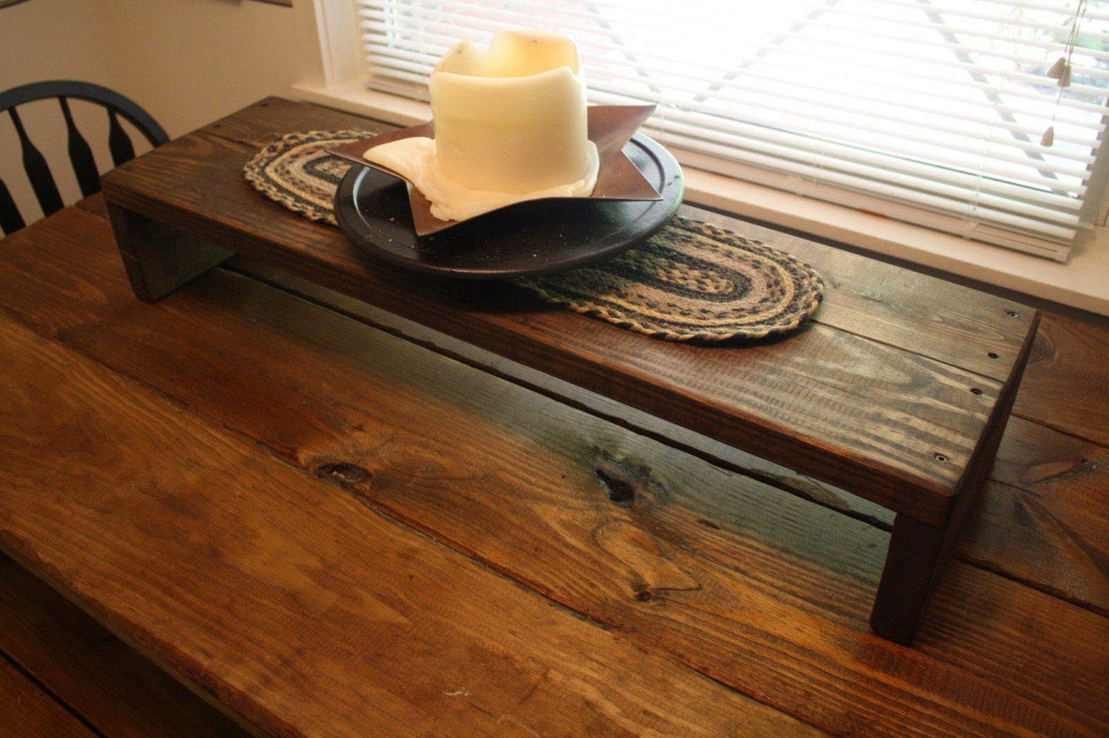 Rustic Wood Table Cake Baking Riser Bench Centerpiece TV | Etsy