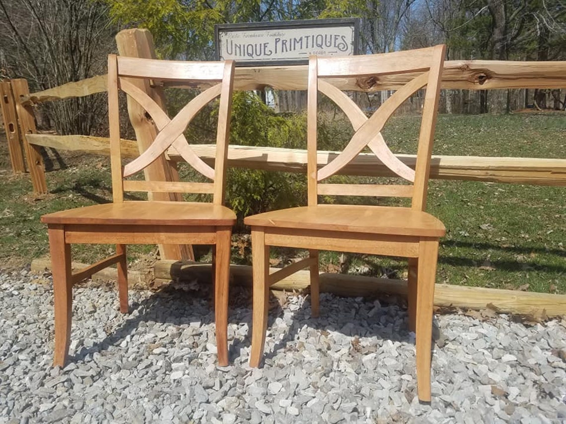 RUSTIC CHAIR Beautiful Wood Malaysian Oak Custom Colors - Etsy