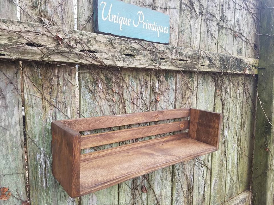 LOT of THREE Rustic Wood Crate SHELF Unique Primtiques English | Etsy