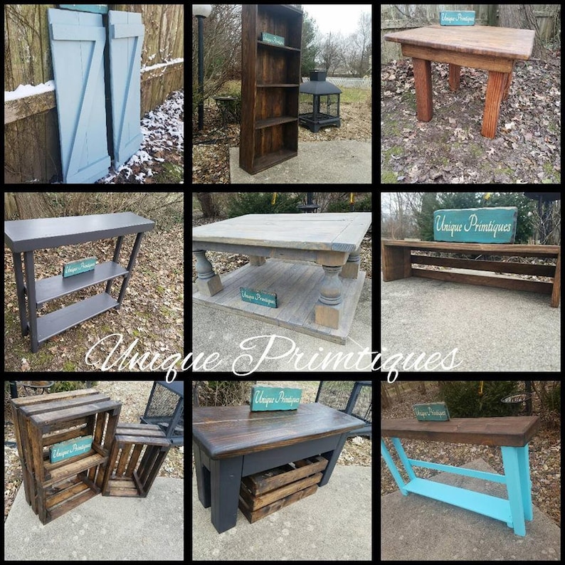 Rustic TABLE Reclaimed Wood Turned Leg Side END Lamp Table | Etsy