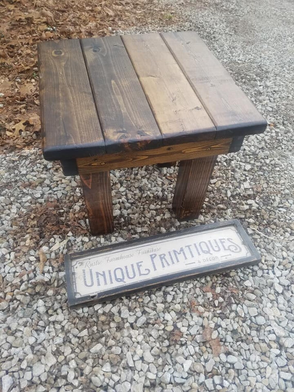 FARMHOUSE END TABLES x2 Farm House Rustic Reclaimed Wood Dark | Etsy