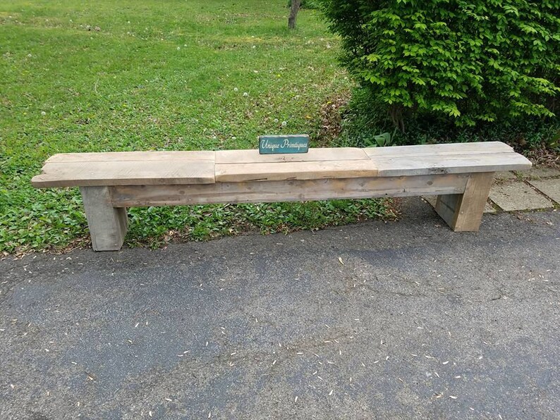 Salvaged BARNWOOD Barn Wood Rustic Bench by Unique Primtiques | Etsy