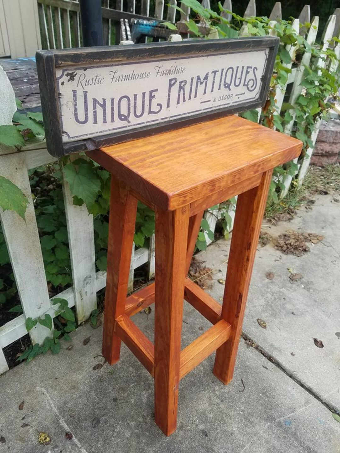 RUSTIC FARMHOUSE BAR Stool Farm House Kitchen Gunstock Primitive ...