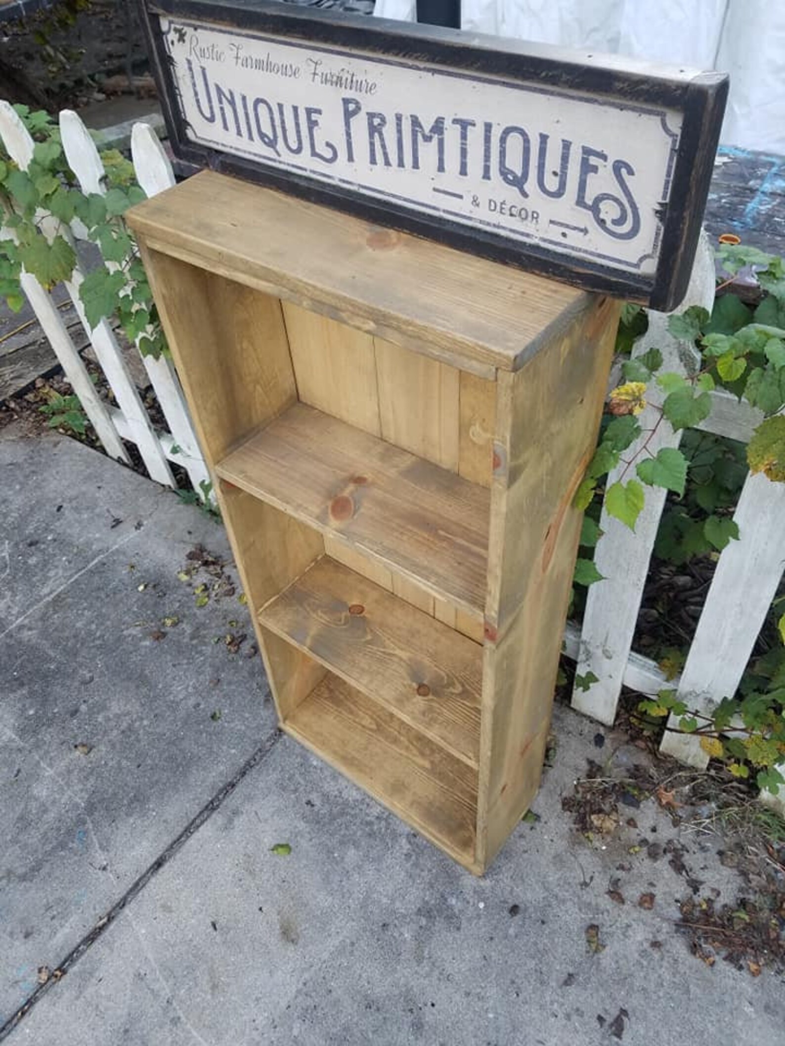 RUSTIC FARMHOUSE BOOKCASE Shelving Storage Shelf Driftwood Reclaimed ...