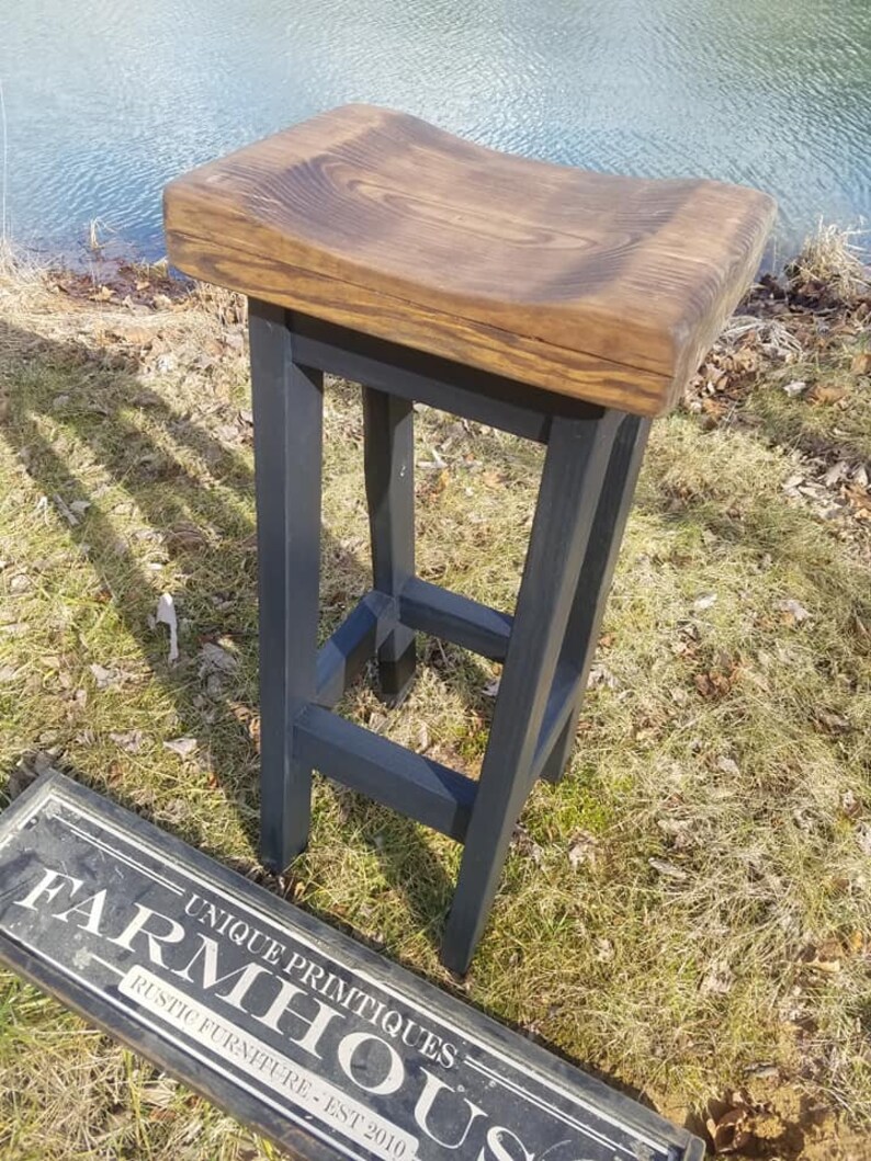 RUSTIC FARMHOUSE BAR Stool Farm House Country Kitchen White | Etsy