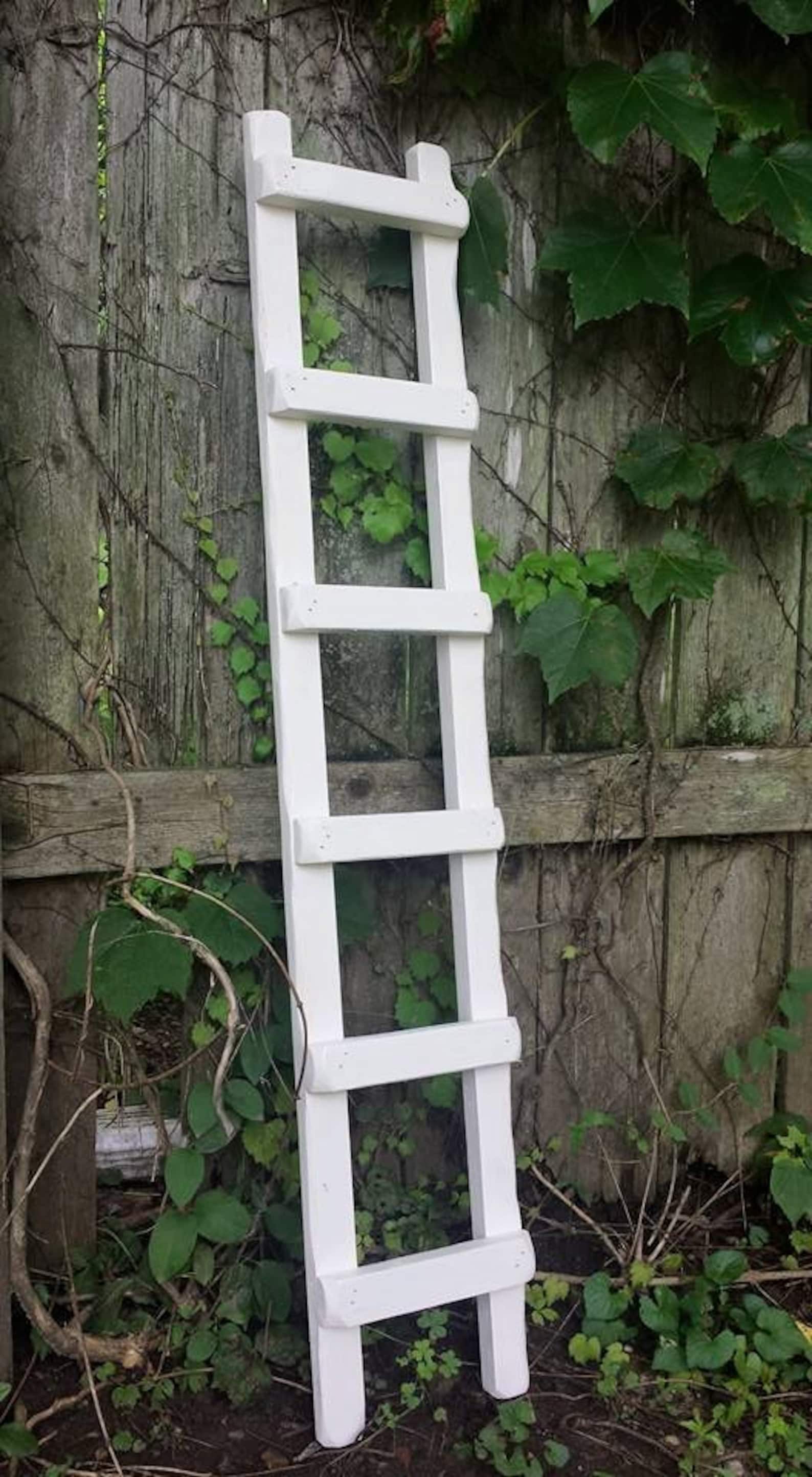 Primitive Country White LADDER Rustic Home Garden Decor 8x44 | Etsy