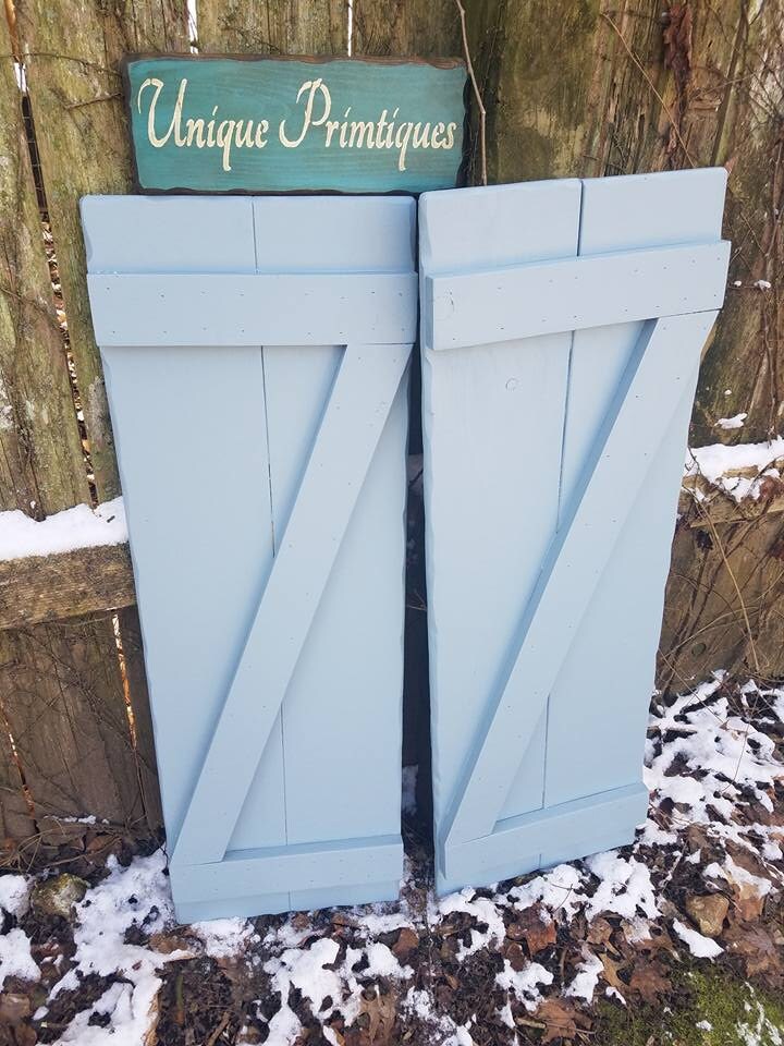 COASTAL LIVING SHUTTERS Rustic Wood Blue Twilight Wooden Barn | Etsy