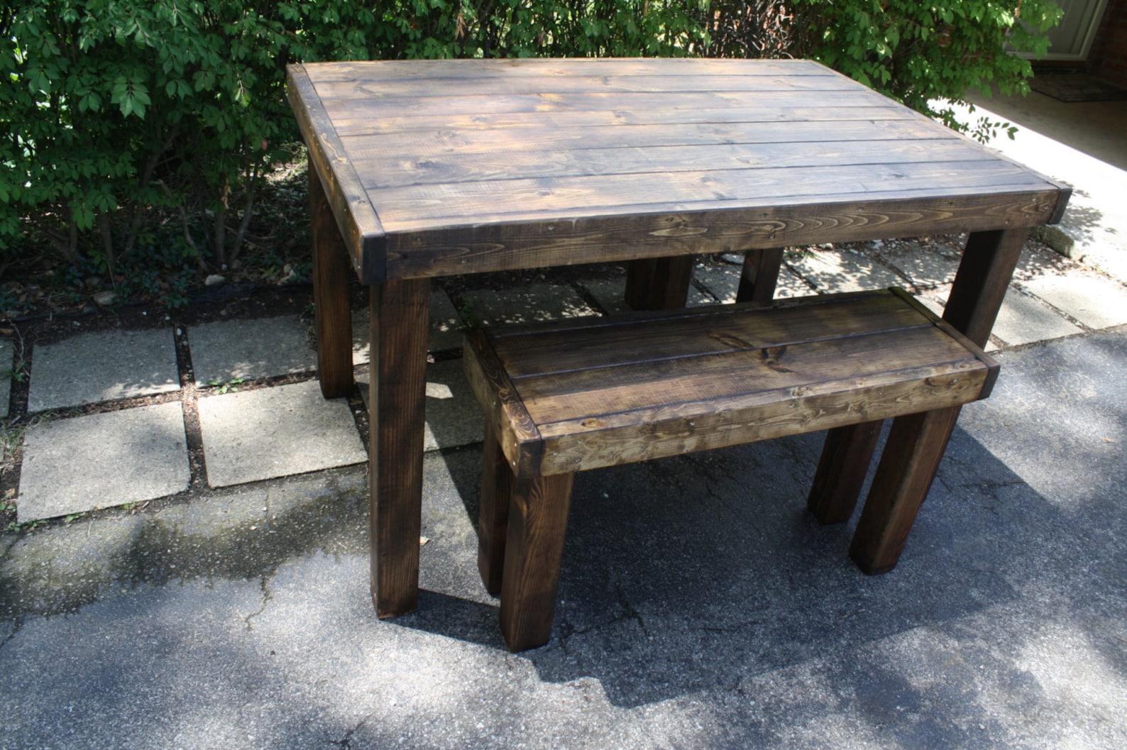 RUSTIC PUB TABLE Beautiful Primitive Dark Walnut Tall Kitchen - Etsy