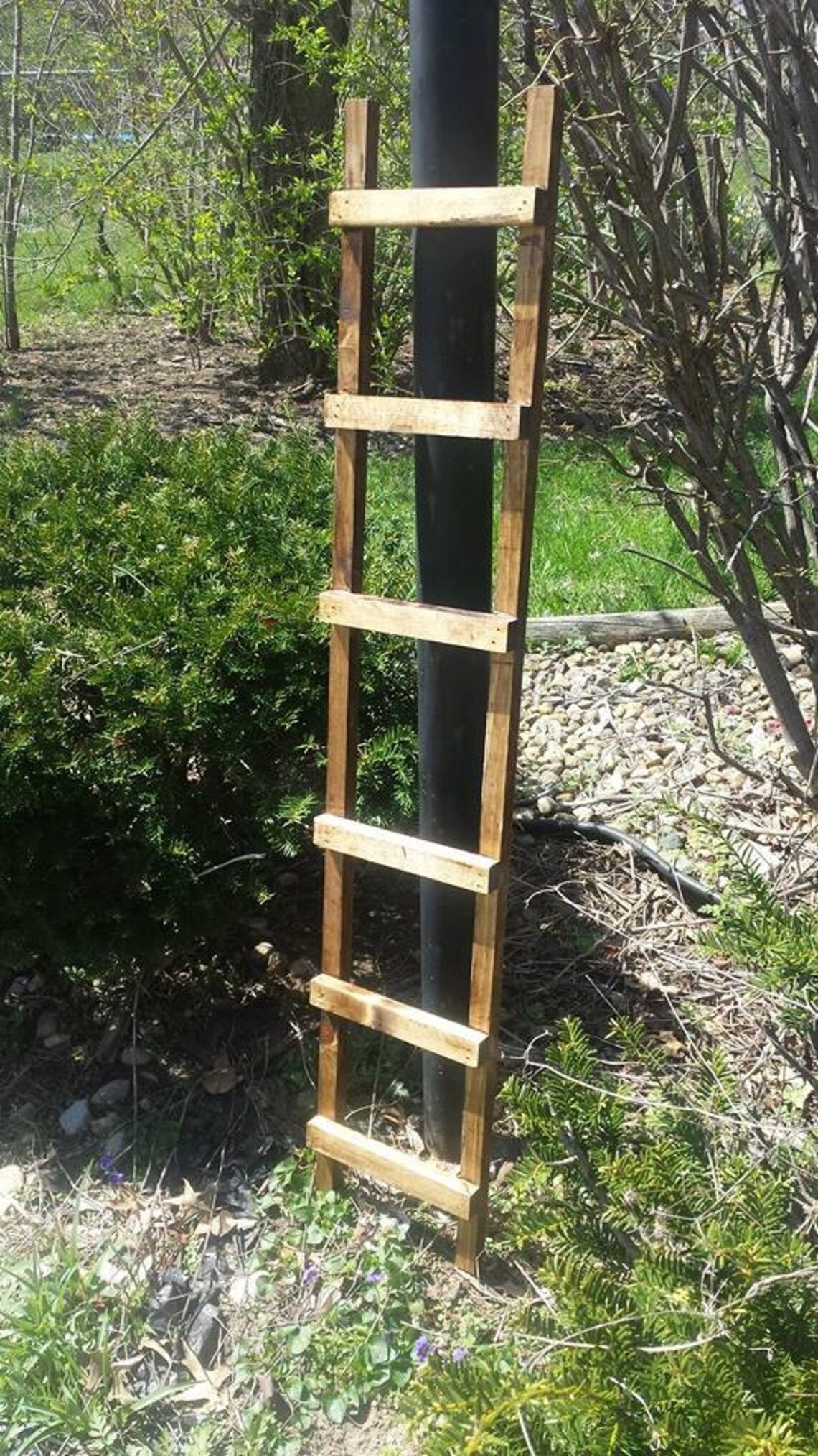 RUSTIC WOOD LADDER Primitive Aged Oak Home Garden Decor - Etsy