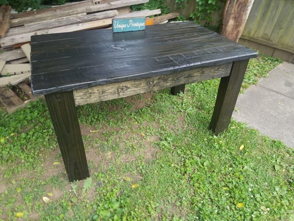 Rustic FARM TABLE Reclaimed Wood Farm House Primitive Country Cabin ...
