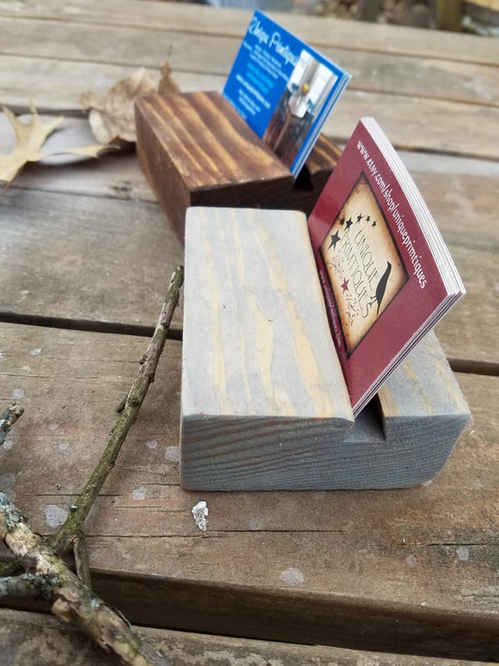 Rustic Business Card Holder Desk Top Display Restaurant Show Event ...