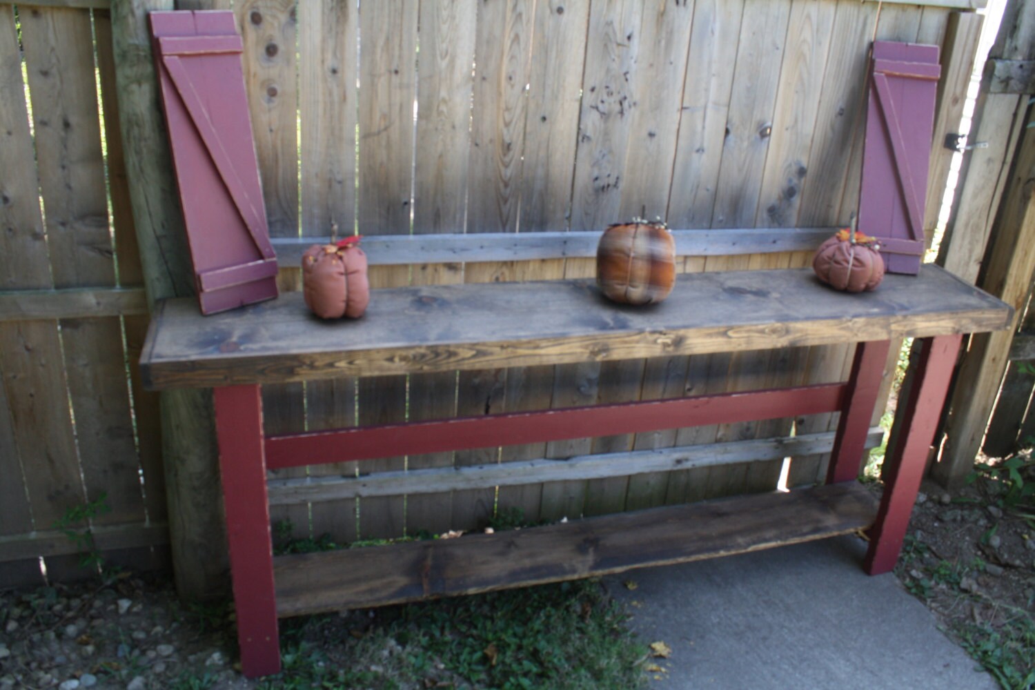RUSTIC CONSOLE TABLE Sofa Bar Entryway Entry Long Hall Reclaimed Wood ...