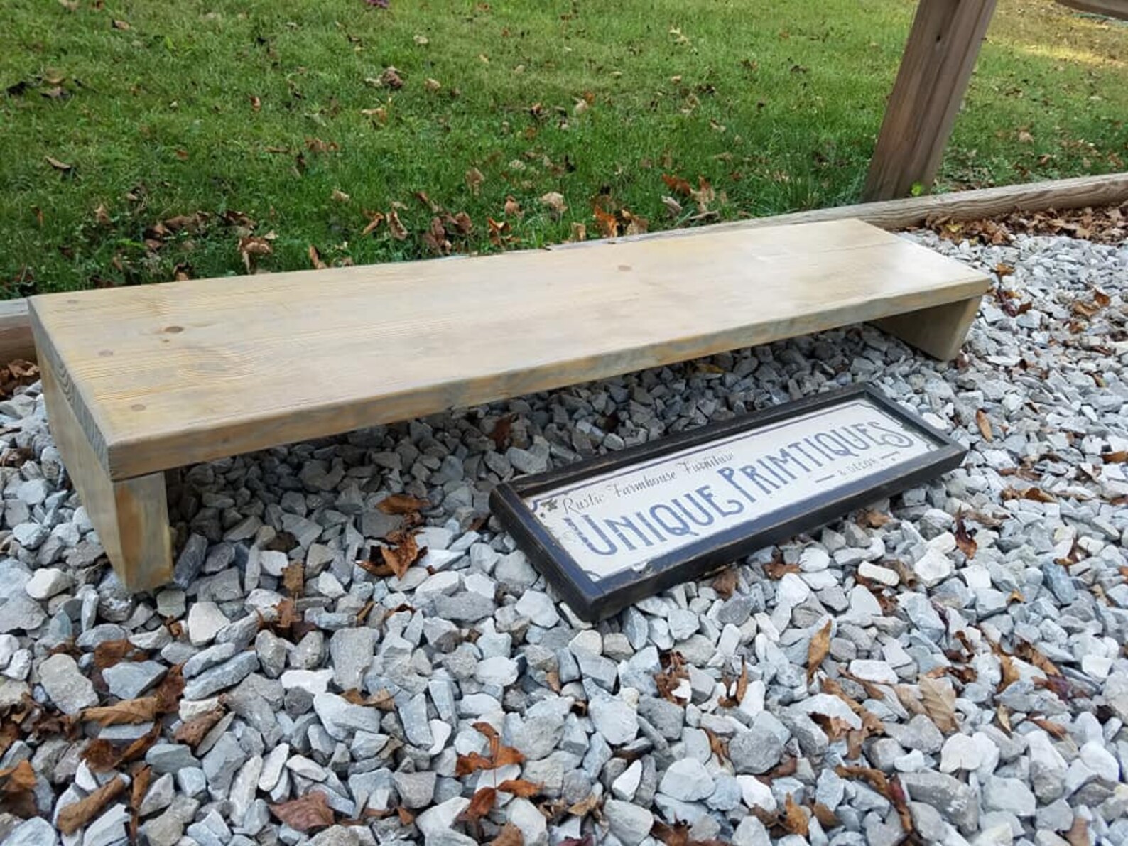 Rustic TABLE RISER Bench Large Centerpiece TV Entertainment - Etsy