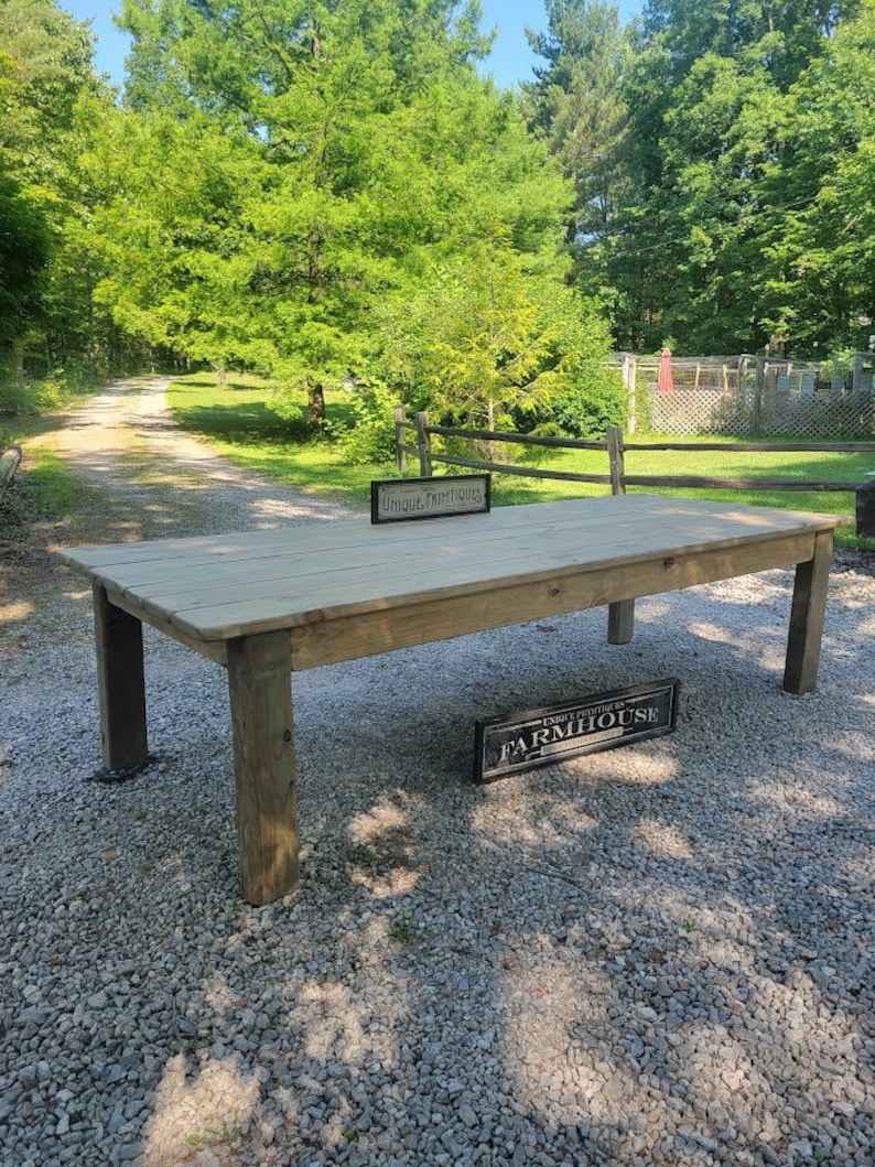 Rustic FARM TABLE Reclaimed Wood Farm House Primitive Country Cabin ...