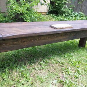 RUSTIC FARMHOUSE BENCH Cross-plank Farm House 14x77x19 Dark Walnut ...