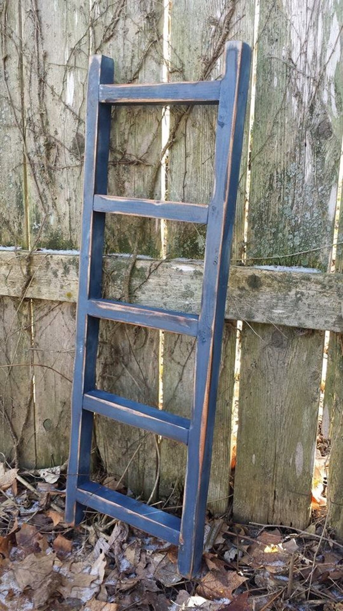 RUSTIC WOOD LADDER Primitive Distressed Blue Home Wall Decor - Etsy